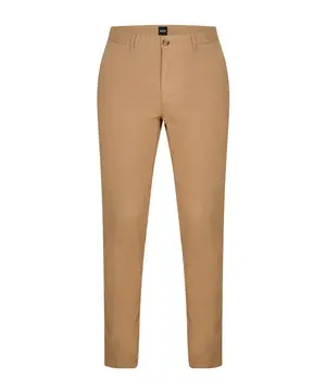 Hugo Boss Buttonzip Waist Cotton Chino Trousers - Nude