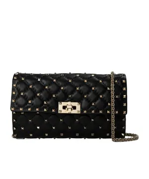 Valentino Garavani Quilted Leather Shoulder Bag With Rockstud Embellishment