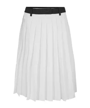 Prada Midlength Pleated Skirt - White