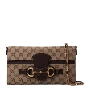 Gucci Horsebit Chain Shoulder Bag - Brown