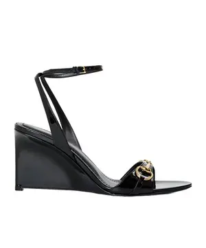 Gucci Opentoe Wedgeheel Sandal - Black