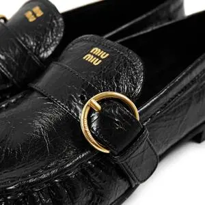 Miu Miu Crinkled Leather Loafers
