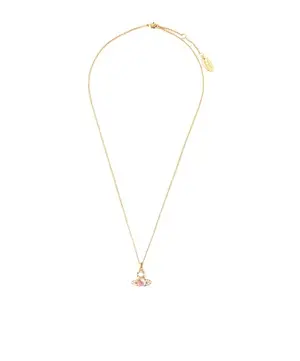 VIVIENNE WESTWOOD Fine Link Chain Necklace With Saturn Orb Pendant - No