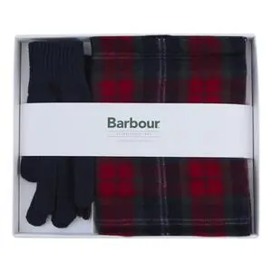 Barbour Plaid Scarf And Glove Set