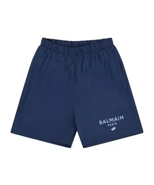 Balmain Elasticwaist Woven Shorts - Blue