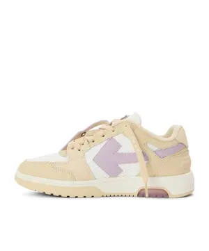 Off-White Mixed Material Lace-up Low Top Sneakers