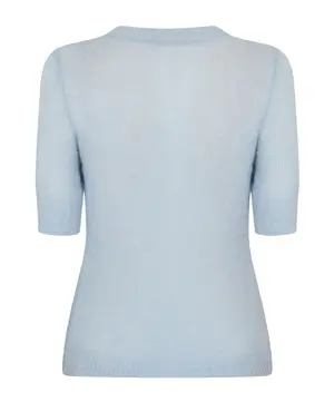 Hugo Boss Fitted Crewneck Midsleeve Knit Top