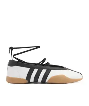 ADIDAS ORIGINALS Lace-up Ankle Tie Ballet Flats - Black