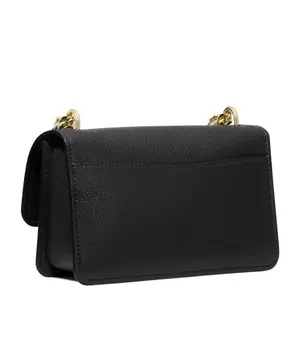 Michael Kors Flap Grained Leather Crossbody Bag - Black