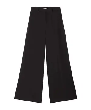 ERMANNO FIRENZE Wide-leg Pleated Casual Trousers - Black