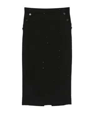 ERMANNO FIRENZE Crystal-embellished Pinstriped Skirt