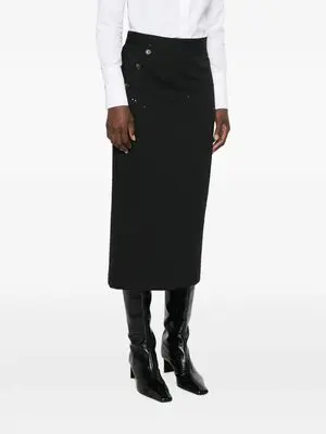 ERMANNO FIRENZE Crystal-embellished Pinstriped Skirt