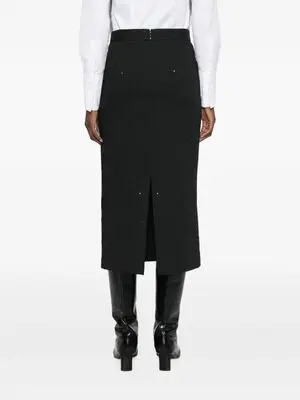 ERMANNO FIRENZE Crystal-embellished Pinstriped Skirt