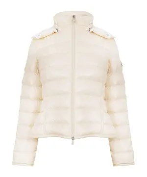 Moncler Cream Short Fitted Puffer Jacket
