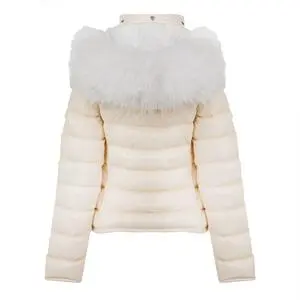 Moncler Cream Short Fitted Puffer Jacket