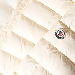 Moncler Cream Short Fitted Puffer Jacket