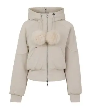 Moose Knuckles Cropped Hooded Jacket With Pompom Accents - No