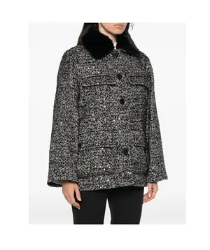 ERMANNO FIRENZE Sequin-embellished Herringbone Jacket