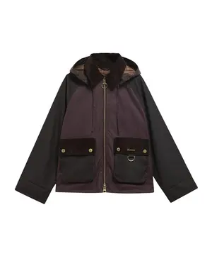 Barbour Twotoned Cropped Hooded Jacket