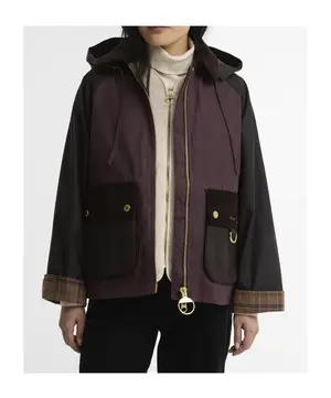 Barbour Twotoned Cropped Hooded Jacket