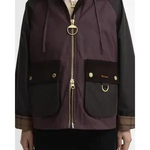 Barbour Twotoned Cropped Hooded Jacket