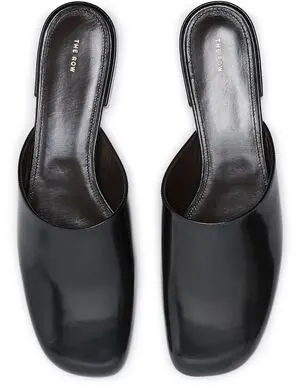 THE ROW Glossy Low Heel Mules