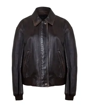 Prada Leather Bomber Jacket - No