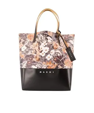 Marni Tribeca Floral Two-tone Tote Bag