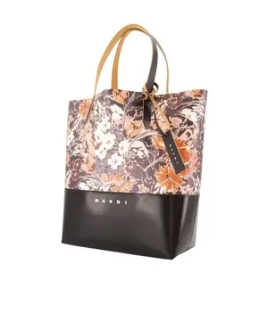 Marni Tribeca Floral Two-tone Tote Bag