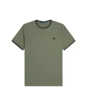 Fred Perry Striped T-shirt With Two Stripes - Green