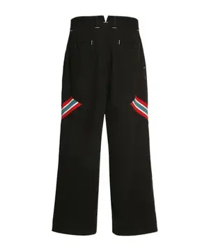 Incotex High Waist Quilted Detail Wide Leg Trousers