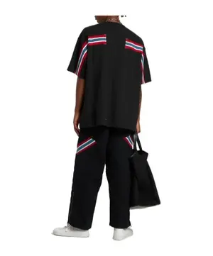 Incotex High Waist Quilted Detail Wide Leg Trousers