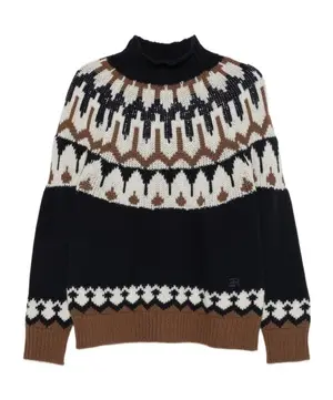 ERMANNO FIRENZE Fair Isle Turtleneck Knitted Sweater