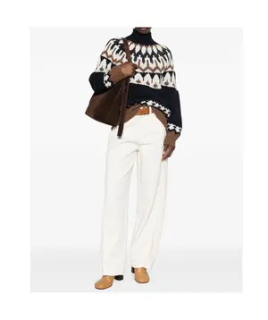 ERMANNO FIRENZE Fair Isle Turtleneck Knitted Sweater