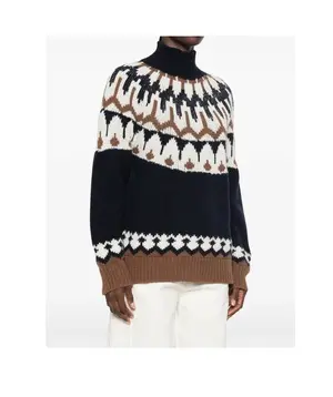 ERMANNO FIRENZE Fair Isle Turtleneck Knitted Sweater