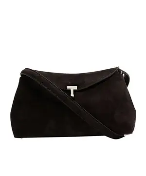 TOTEME Suede Shoulder Crossbody Bag - Brown