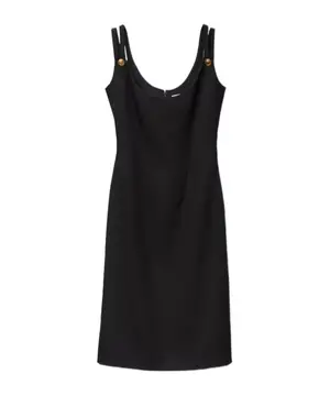 Versace Wool Grain-de-poudre Midi Dress