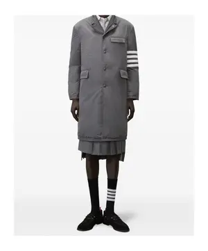 Thom Browne 4-bar Down-filled Overcoat - Grey