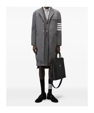 Thom Browne 4-bar Down-filled Overcoat - Grey