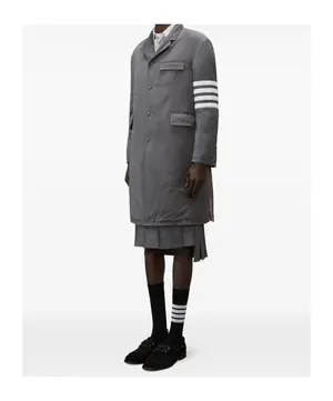 Thom Browne 4-bar Down-filled Overcoat - Grey