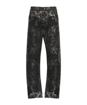 Versace Midrise Straightleg Jeans - Black