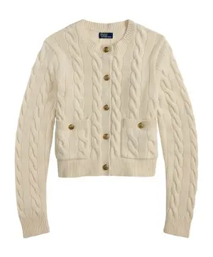 Polo Ralph Lauren Cropped Cableknit Cardigan