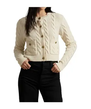 Polo Ralph Lauren Cropped Cableknit Cardigan