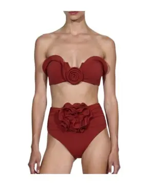 Magda Butrym Rose Detail Bikini Top