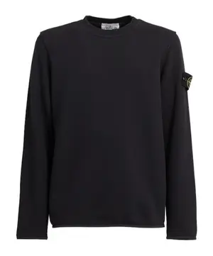 Stone Island Crewneck Longsleeve Knit Sweater - Black