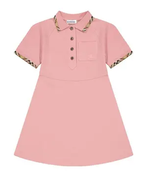 Burberry Polo Shirt Dress With Check Trim - No