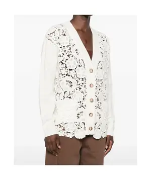 ERMANNO FIRENZE Lace-panel Knit Top