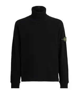 Stone Island Crewneck Longsleeve Knit Sweater - Black