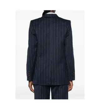 ERMANNO FIRENZE Pinstriped Double-breasted Blazer