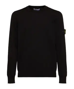 Stone Island Crewneck Longsleeve Knit Sweater - Black